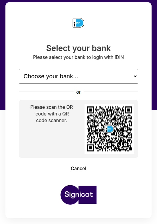 iDIN QR code flow | Signicat Documentation
