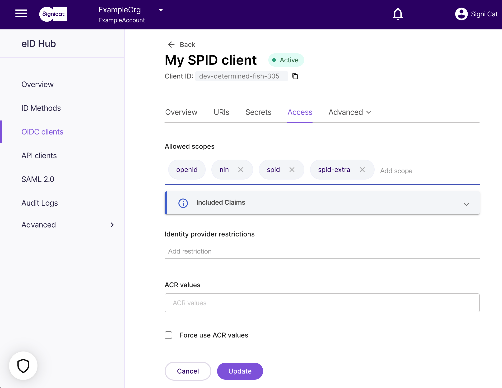 Setup of SPID | Signicat Documentation